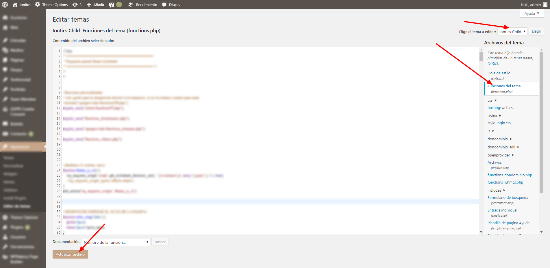 Para que sirve y donde está functions.php en WordPress