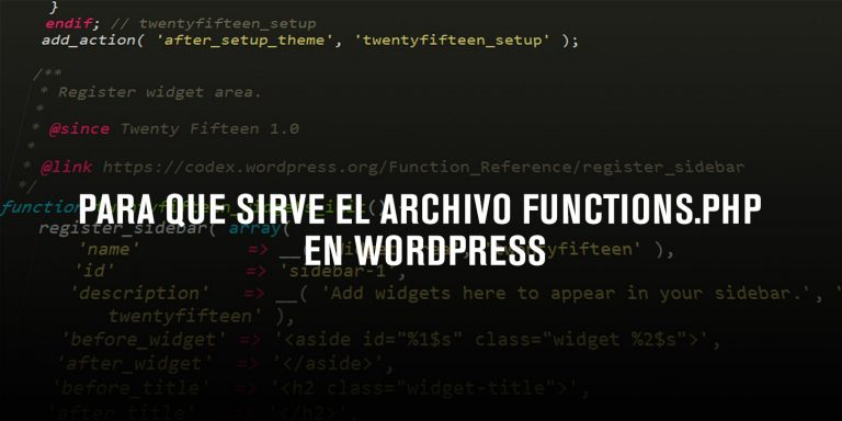 Para que sirve y donde está functions.php en WordPress